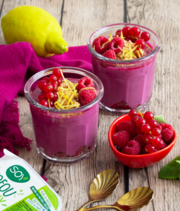 Recette : Mousse de fruits rouges et zestes de citron - SOY